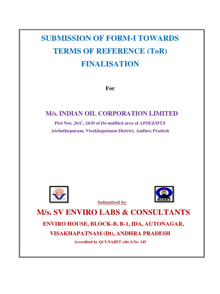 Microsoft Word - ToR Form - I | PDF | Municipal Solid Waste | Waste