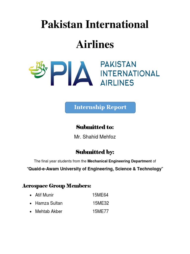 PIA Internship Report | Download Free PDF | Landing Gear | Aircraft