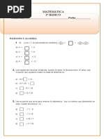 Prueba Diagnóstica Matemáticas 3º Básico | PDF | Calendario | Hora