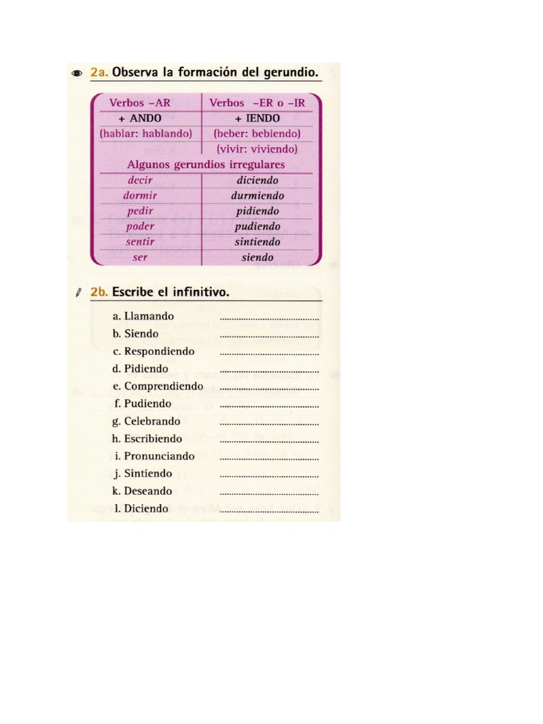 Ejercicio de Gerundio PDF | PDF