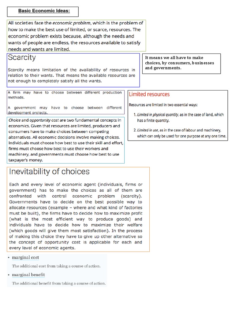 Basic Economic Ideas | PDF | Economies | Business