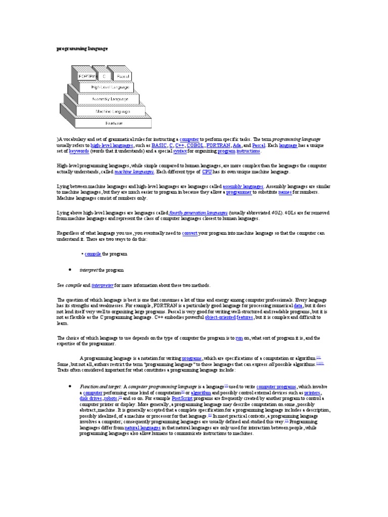 Programming Language: Machine Languages | PDF | Programming Language ...