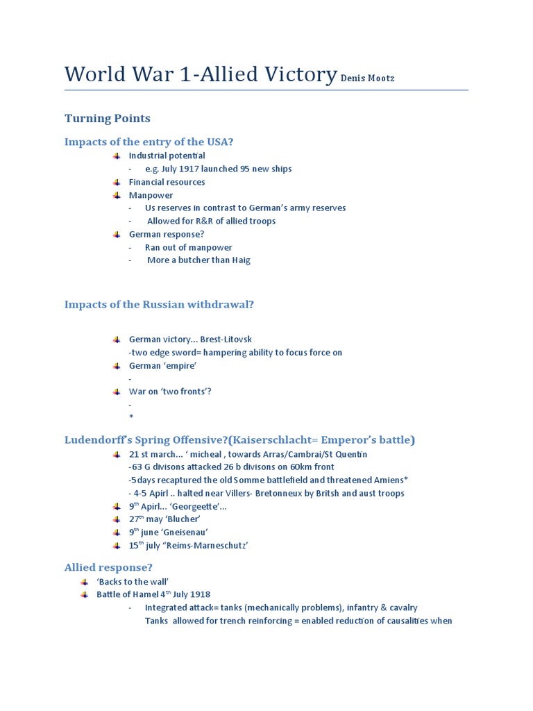 World War 1 Notes | PDF | Warfare | Global Conflicts