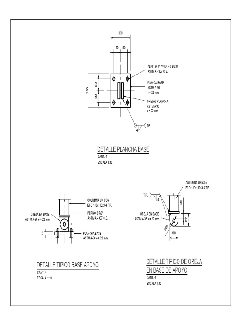 Detalle Plancha Base de Estructura (Anexo 2) | PDF