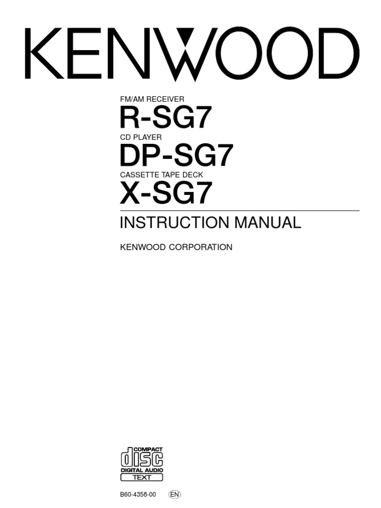R-SG7 DP-SG7 X-SG7: Instruction Manual | PDF | Ac Power Plugs And ...
