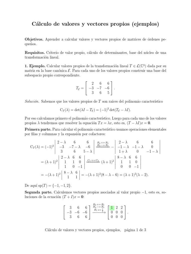 Valores y Vectores Propios | PDF | Valores propios y vectores propios | Matriz (Matemáticas)