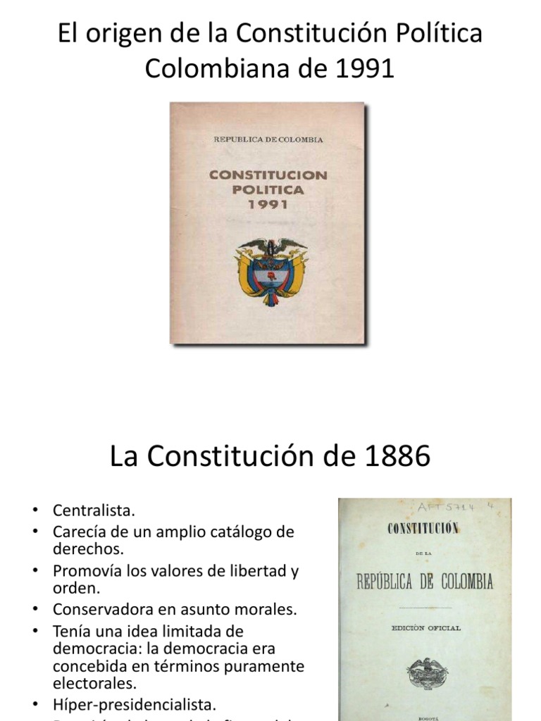 El Origen De La Constitución Política Colombiana De 1991 Pdf