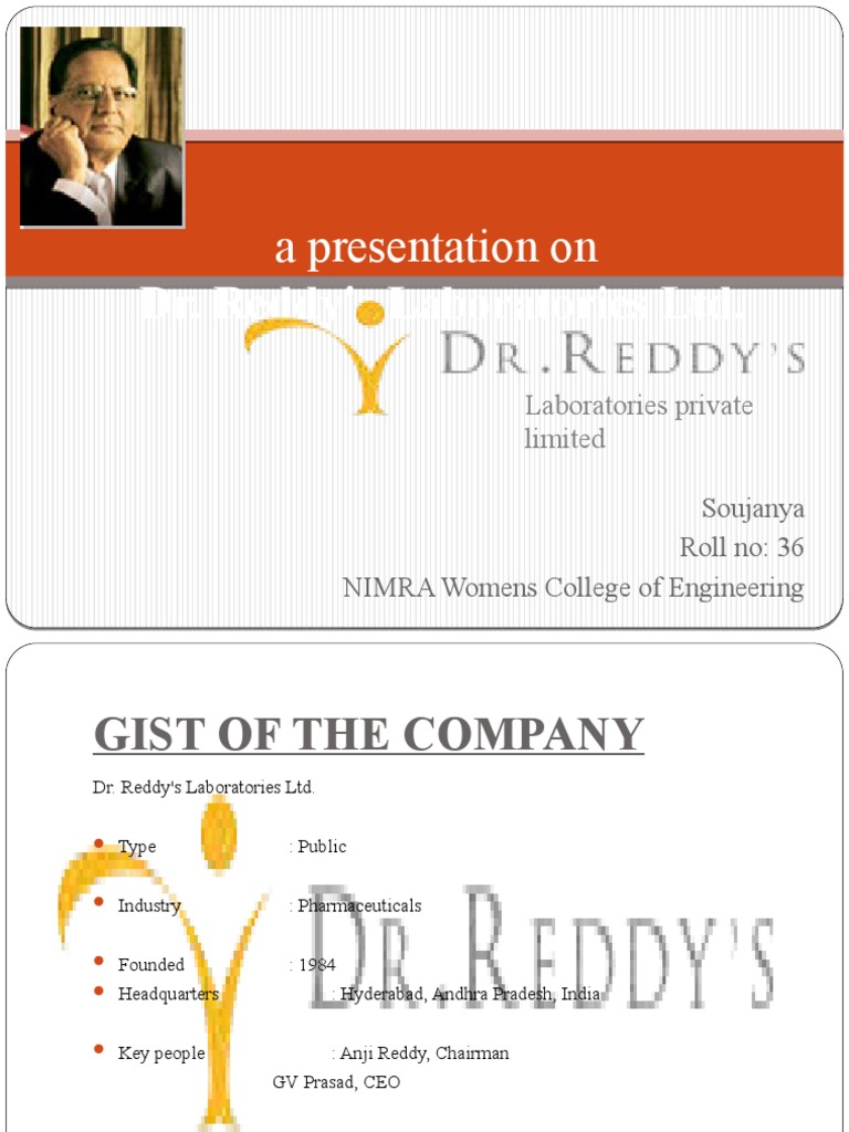 Overview of Dr. Reddy's Laboratories | PDF | Pharmaceutical Industry ...