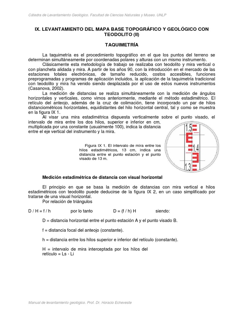Taquimetría en Levantamiento Geológico | PDF | Observación científica ...