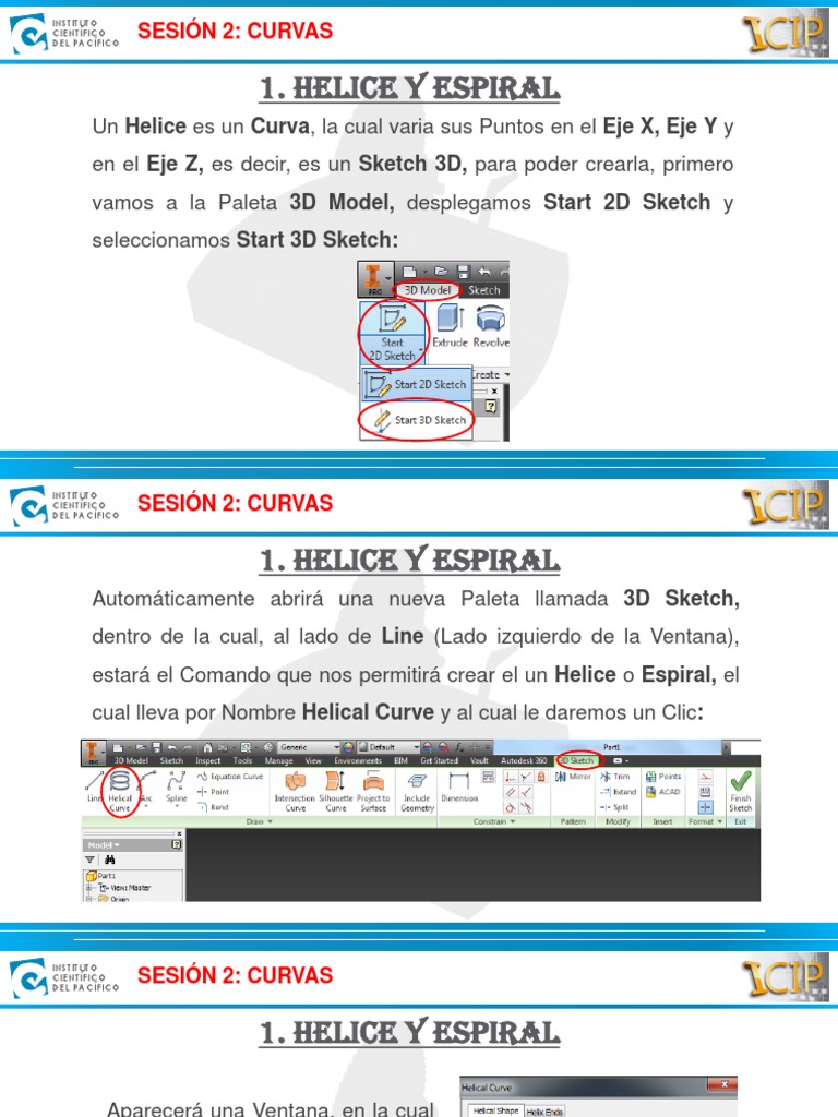 Crear Hélices y Espirales en 3D | PDF