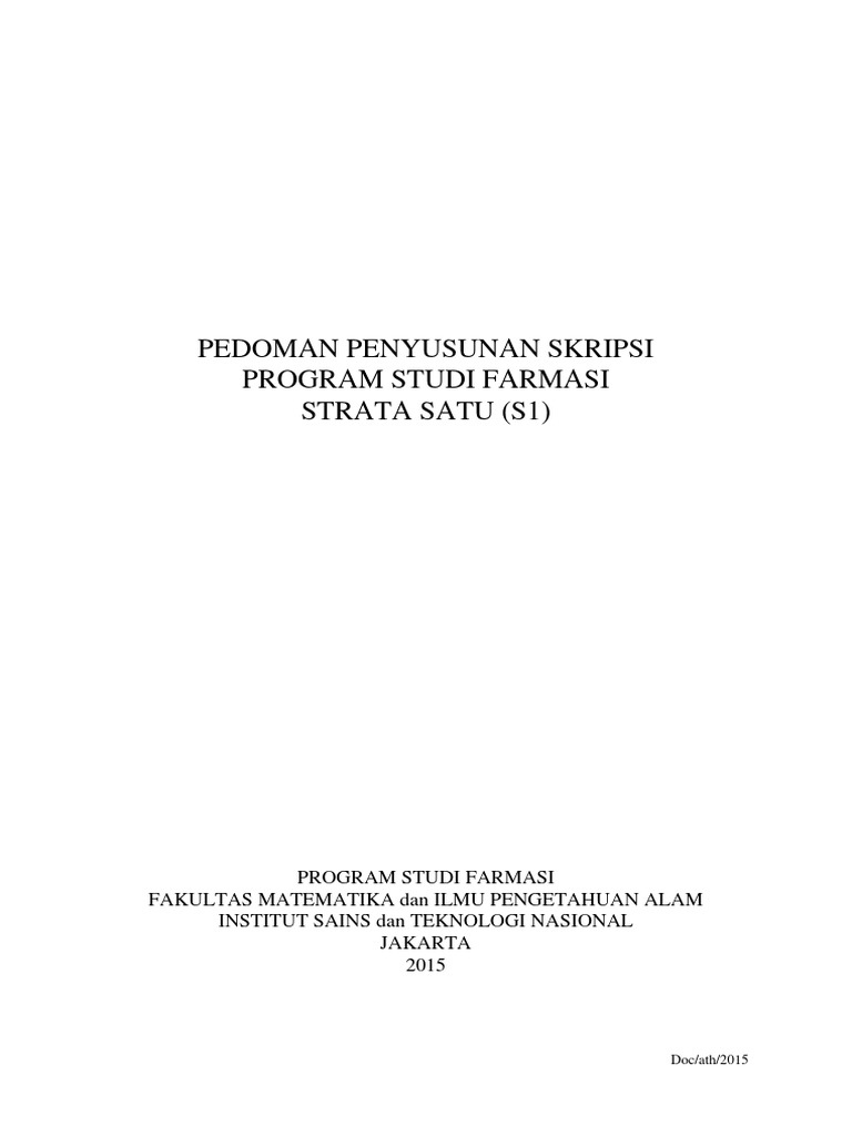 Pedoman Penulisan Skripsi (s1) Dan Contoh | PDF