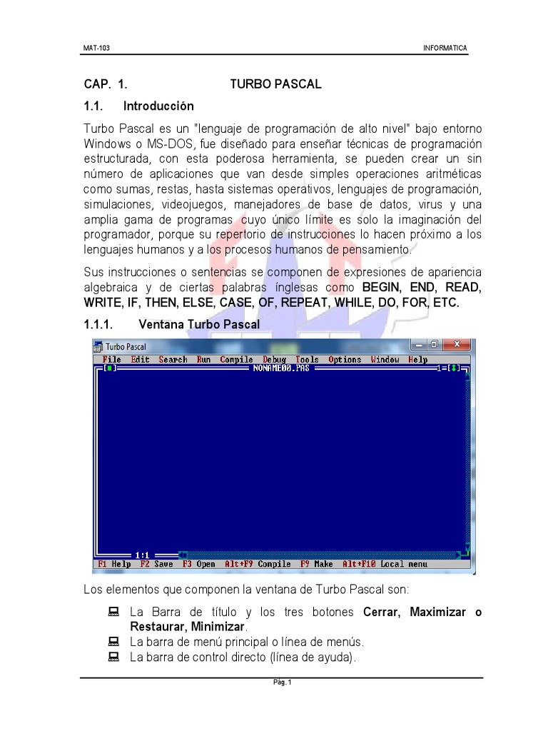 2 Descripcion Menus de Pascal | PDF