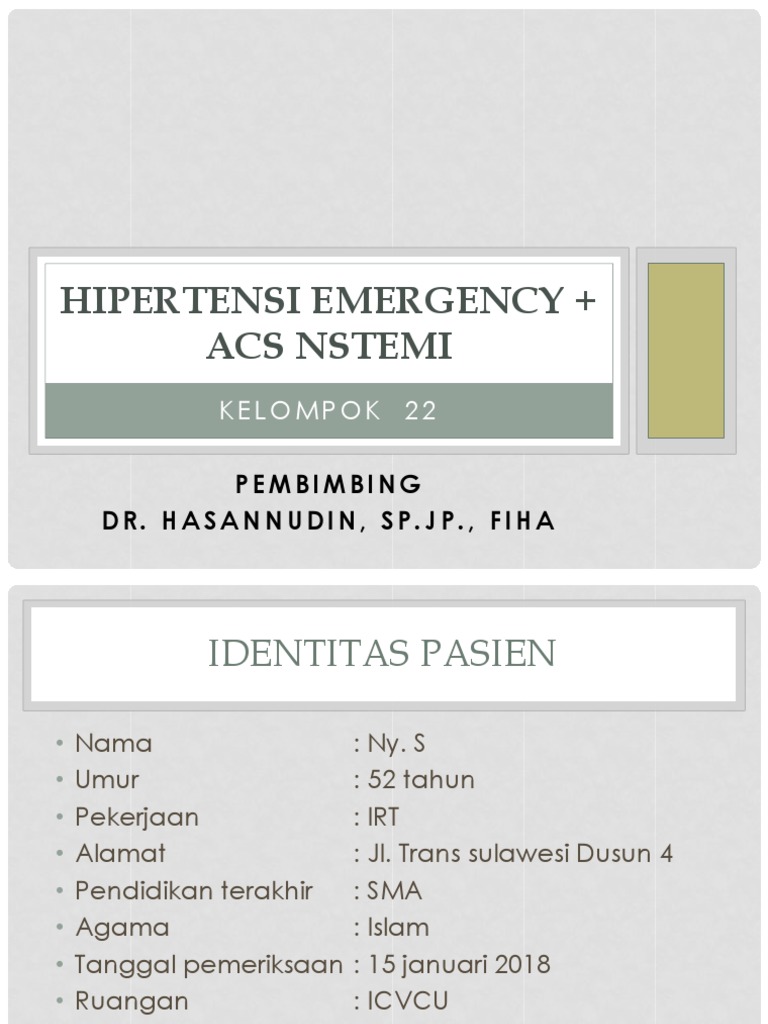 Hipertensi emergency + acs nstemi