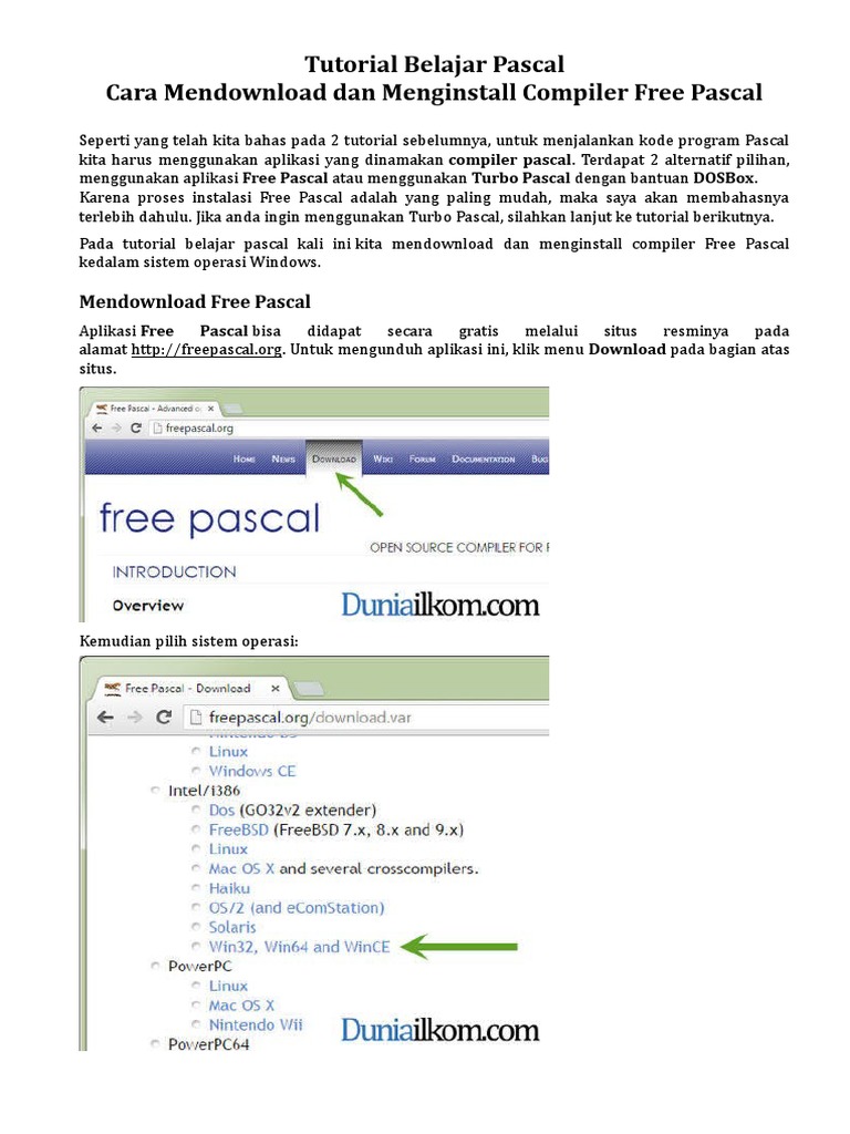 Instalasi Free Pascal di Windows | PDF | Komputer