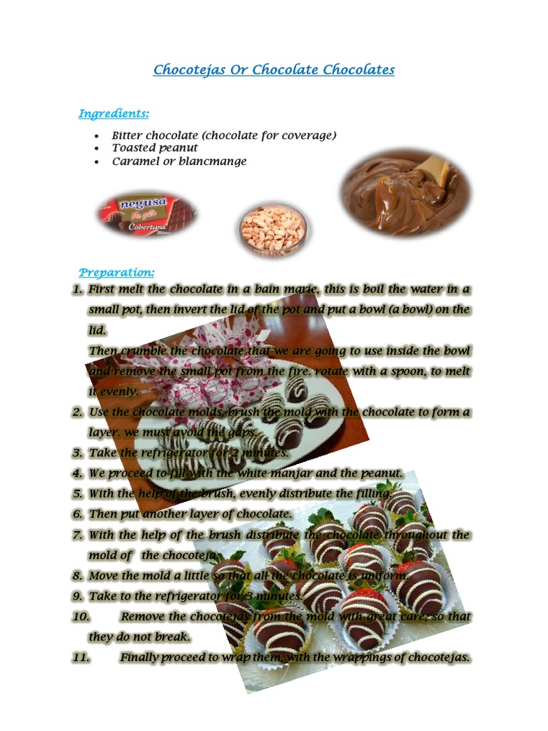 Receta de Chocotejas Caseras | PDF | Cocina de las Americas | Alimentos