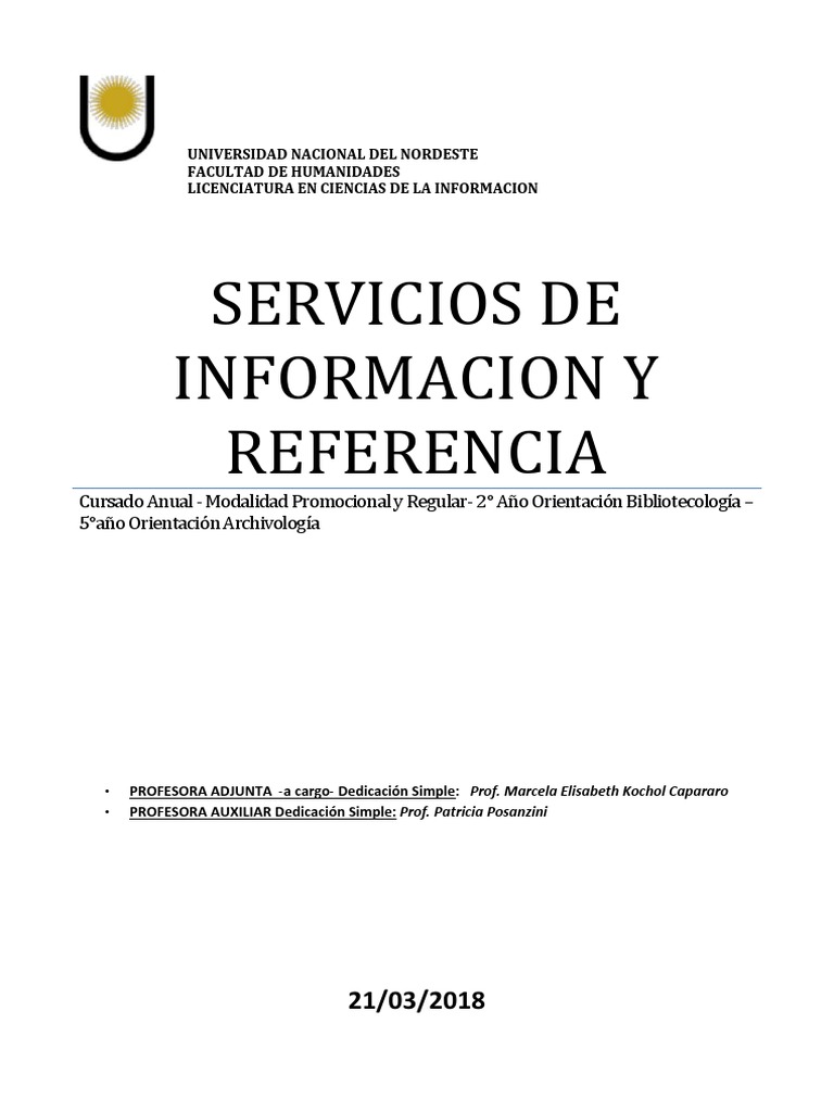 Servicios de Información y Referencia | PDF | Libreria digital | Evaluación