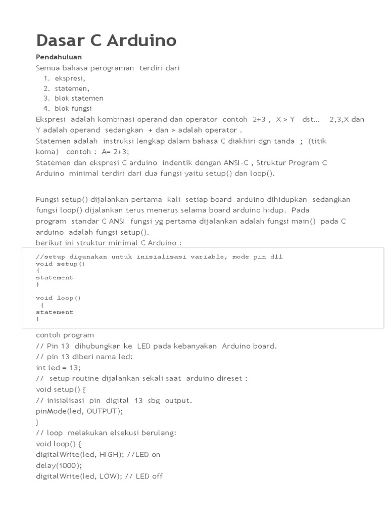 Dasar C Arduino | PDF