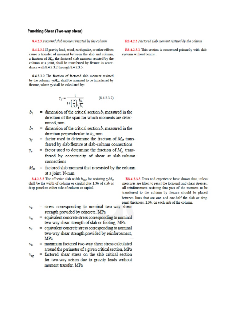 Punching Shear (Two-Way Shear) | PDF