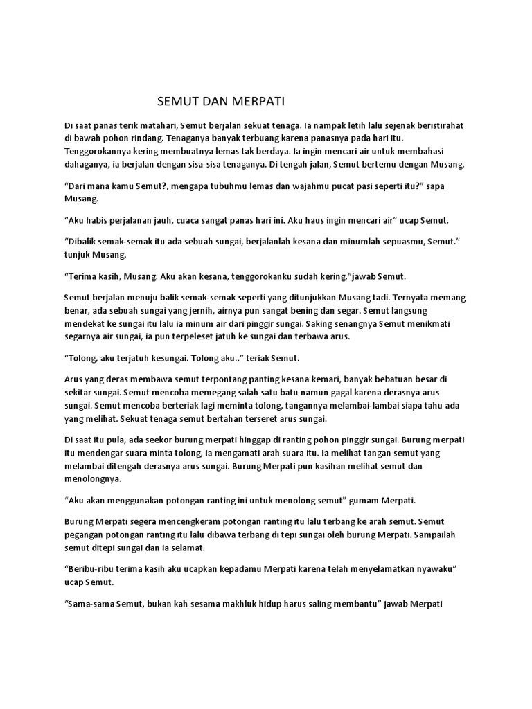 Fabel Semut Dan Merpati | PDF