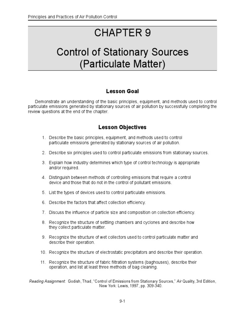 Principles and Practices of Air Pollution Control - Chapter 09 | PDF ...