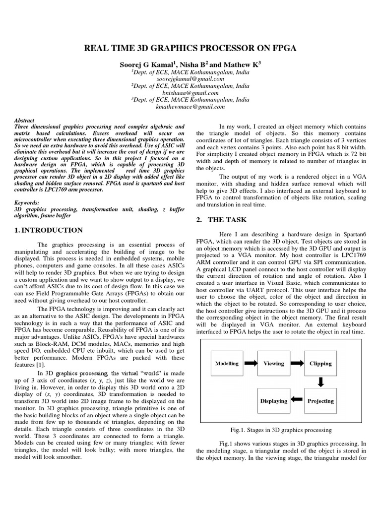 Real Time 3D Graphics Processor On Fpga | PDF | Field Programmable Gate ...