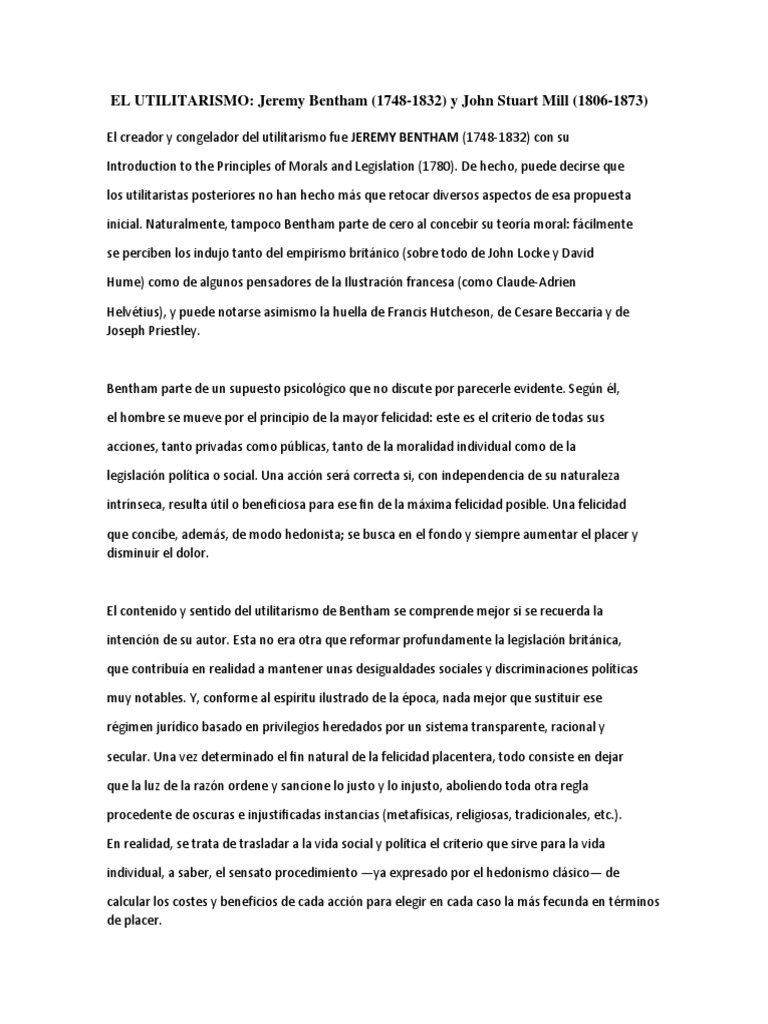 Utilitarismo y Etica Discursiva | PDF | Utilitarismo | John Stuart Mill