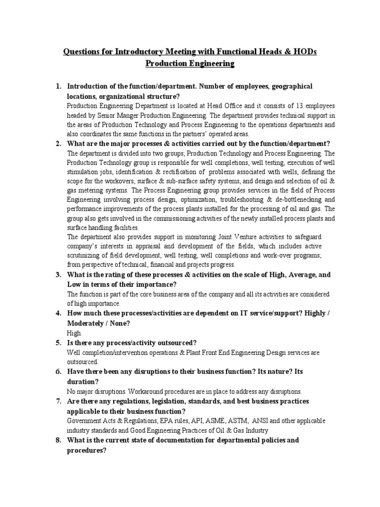 Questionnaire Production Engineering | PDF | Business