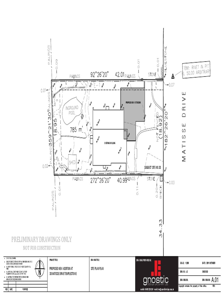 Preliminary Drawings Only: Not For Construction | PDF
