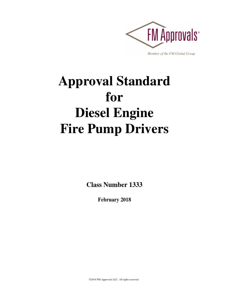 Diesel Engine Fire Pump Drivers (FM 1333) | PDF | Internal Combustion ...