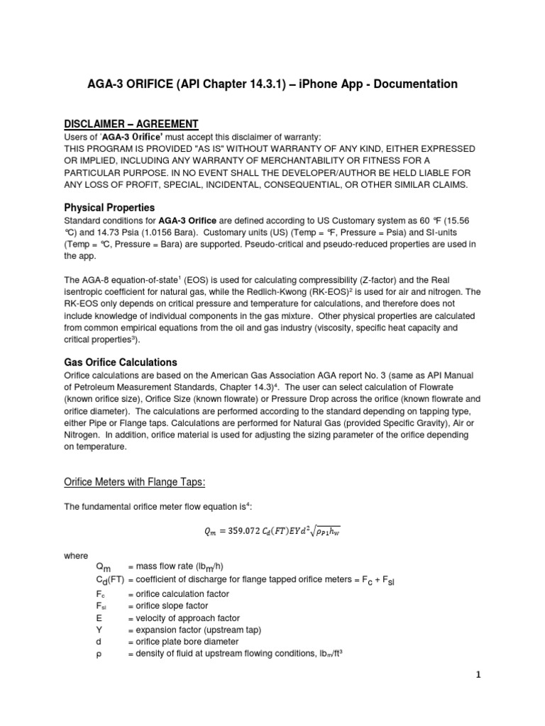 AGA-3 Orifice - Doc | PDF | Fluid Dynamics | Building Engineering