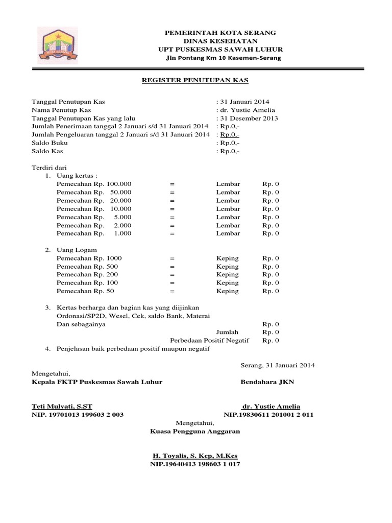 BAP (Berita Acara Pemeriksaan Kas Dana Kapitasi | PDF