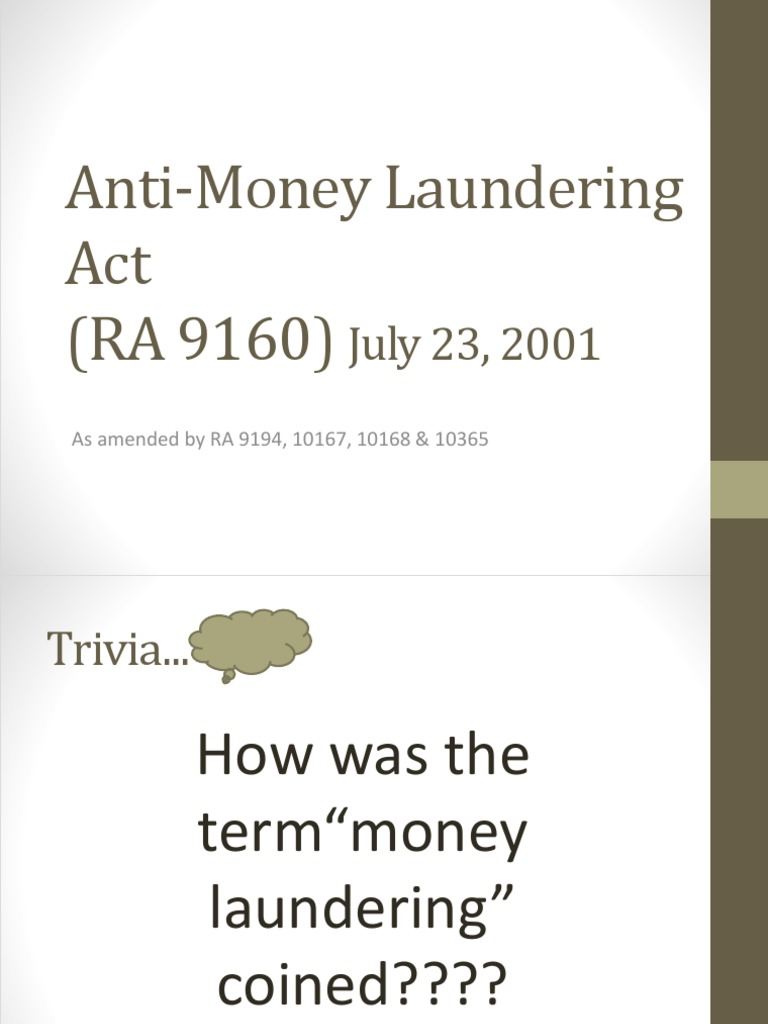 Amla Presentation | PDF | Money Laundering | Government