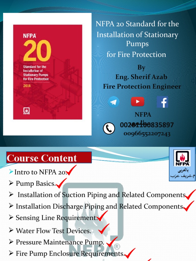 NFPA 20 Fire Pump Installation Guide | PDF | Pump | Gas Technologies