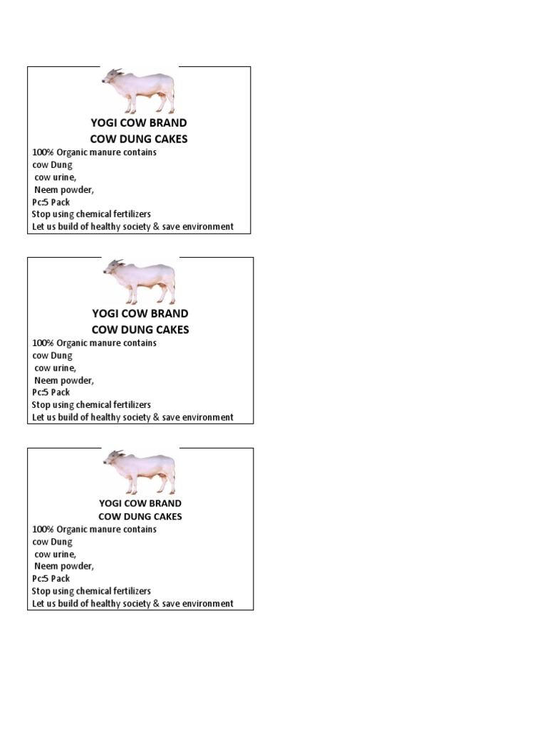 Yogi Cow Brand | PDF | Manure | Agriculture And The Environment