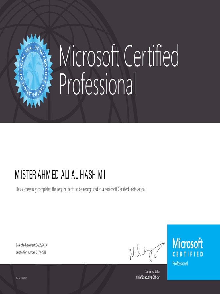 Microsoft Certification Achievement | PDF