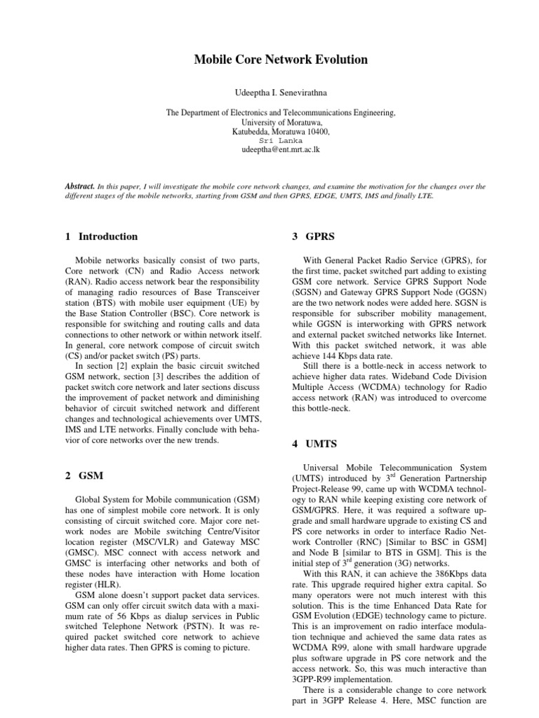 Mobile Core Network Evolution | PDF | Ip Multimedia Subsystem | General ...