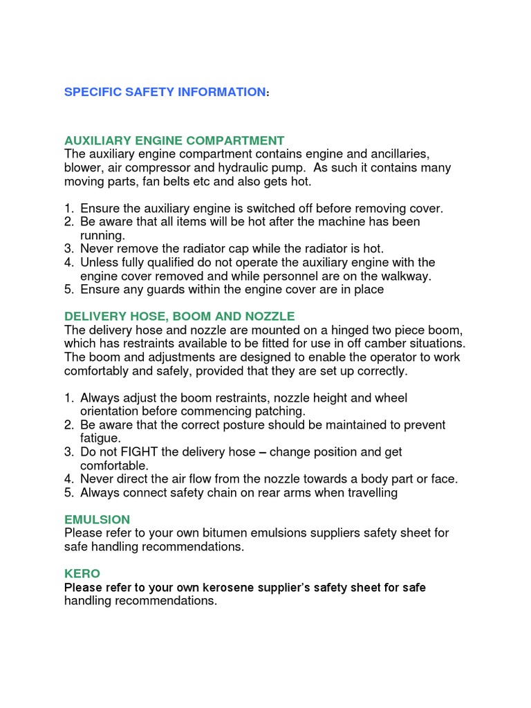 1.4 Specific Safety Info | PDF | Valve | Pump