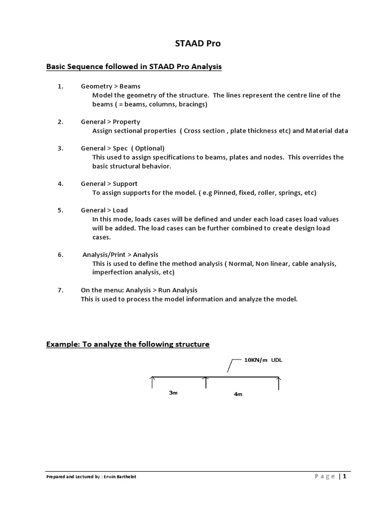 STAAD Pro Tutorial - Lesson 01 - STAAD Pro Basics | PDF | Beam ...