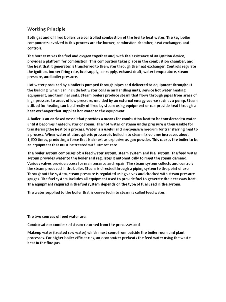 Boiler Working Principle | PDF | Boiler | Steam