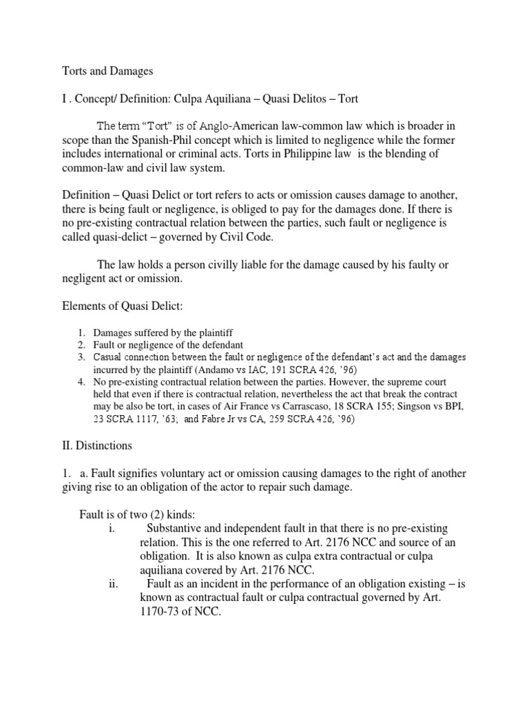 Torts and Damages | PDF | Tort | Negligence