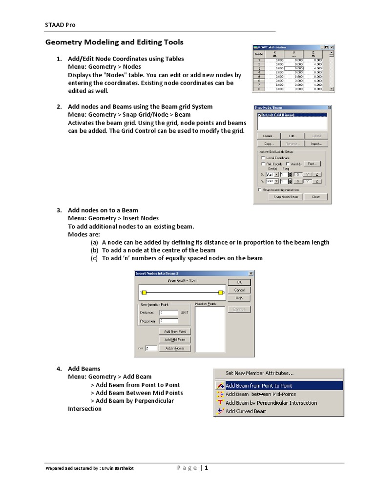 STAAD Pro Tutorial - Lesson 03 - Geometry Tools | PDF | Beam (Structure ...