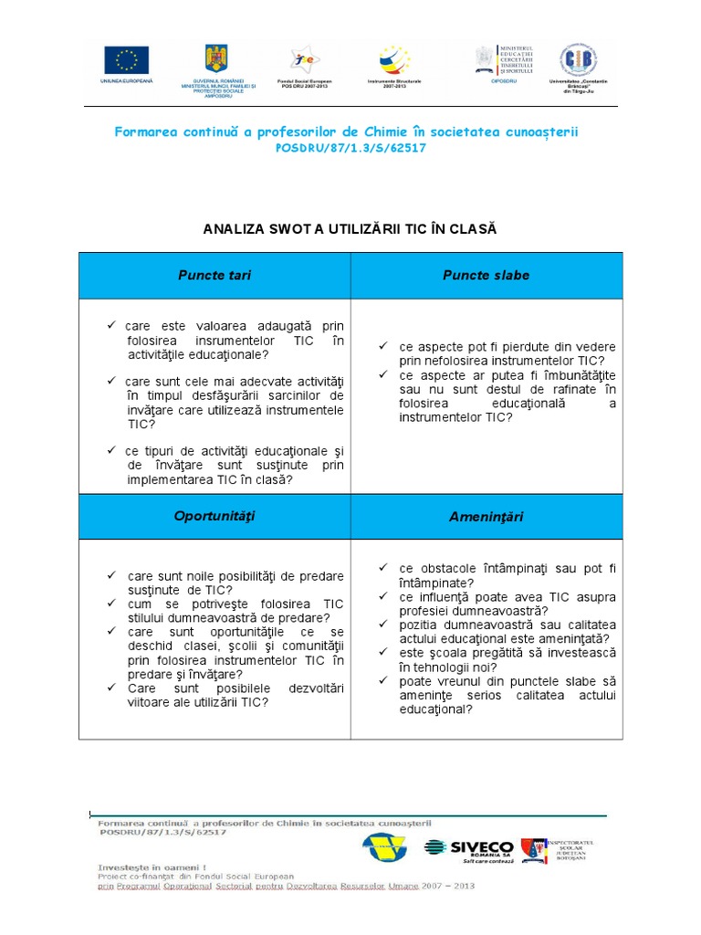 Macheta Analiza SWOT 62517 | PDF