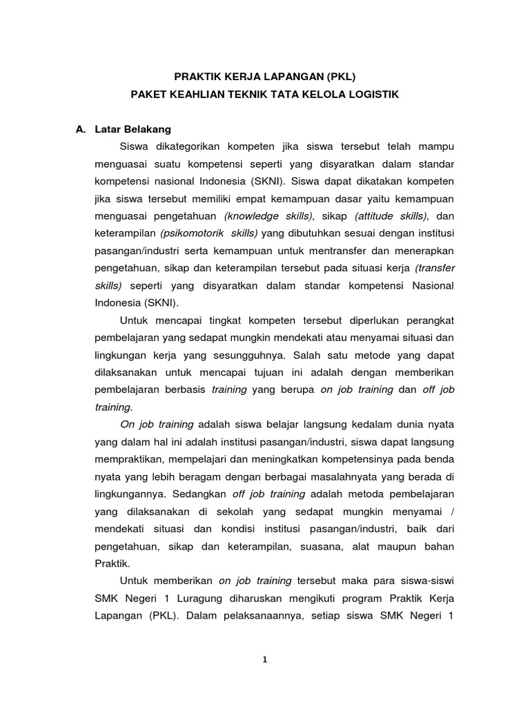 Jurnal PKL 2018 TTL | PDF