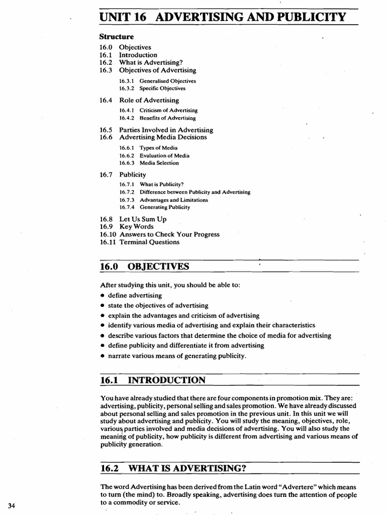 Unit Advertising and Publicity: Structure | PDF | Newspapers | Advertising