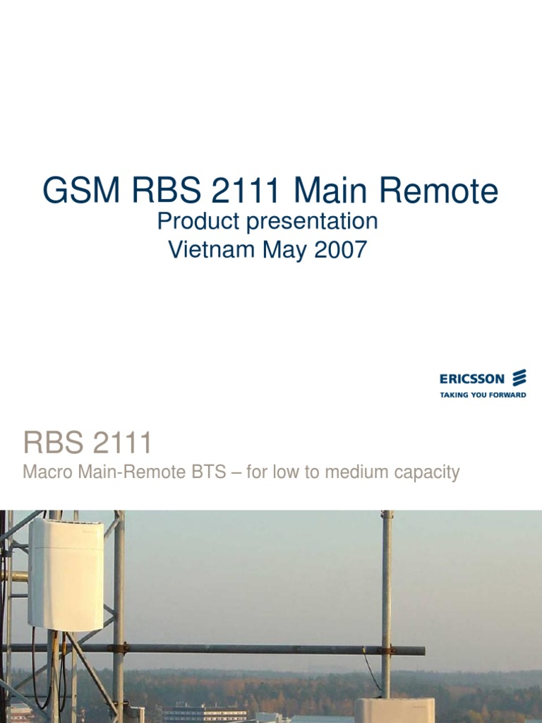 Cost-effective GSM Coverage with Ericsson's RBS 2111 Main Remote BTS ...
