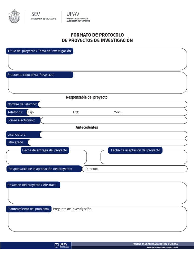 Formato de Protocolo de Proyectos | PDF | Science | Tecnología (general)