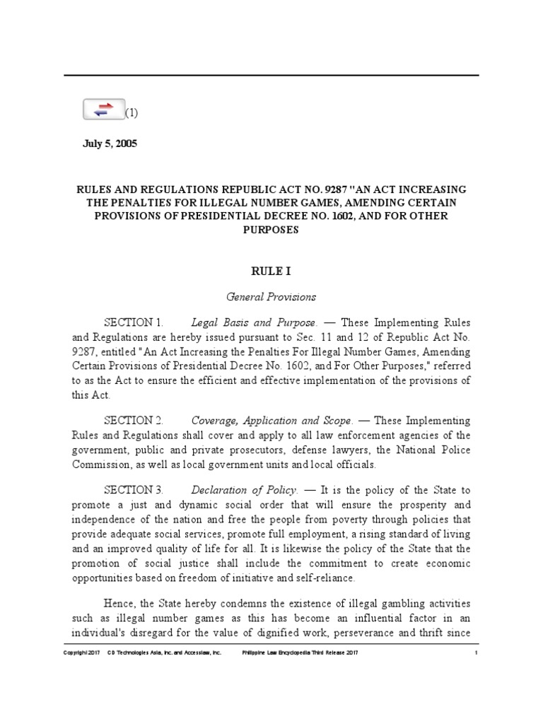 RA 9287: Penalties for Illegal Gambling | PDF | Crime & Violence ...