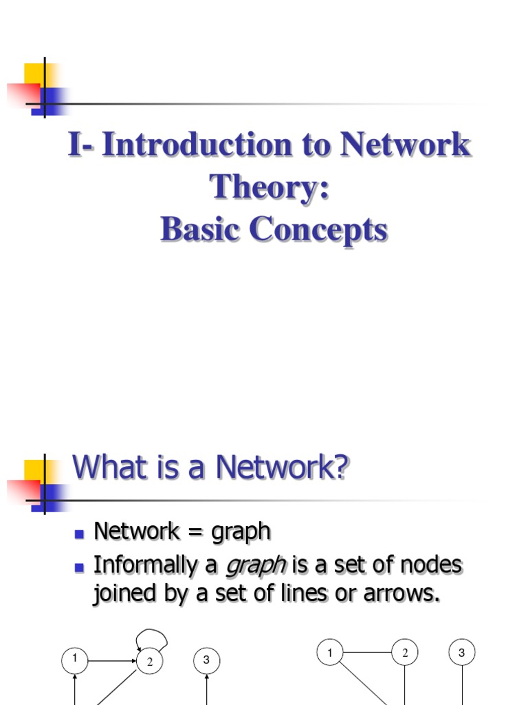 I-Introduction To Network Theory: Basic Concepts | PDF | Vertex (Graph Theory) | Theoretical ...