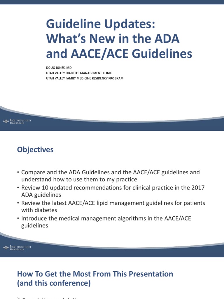 Guideline Updates: What's New in The ADA and AACE/ACE Guidelines | PDF ...