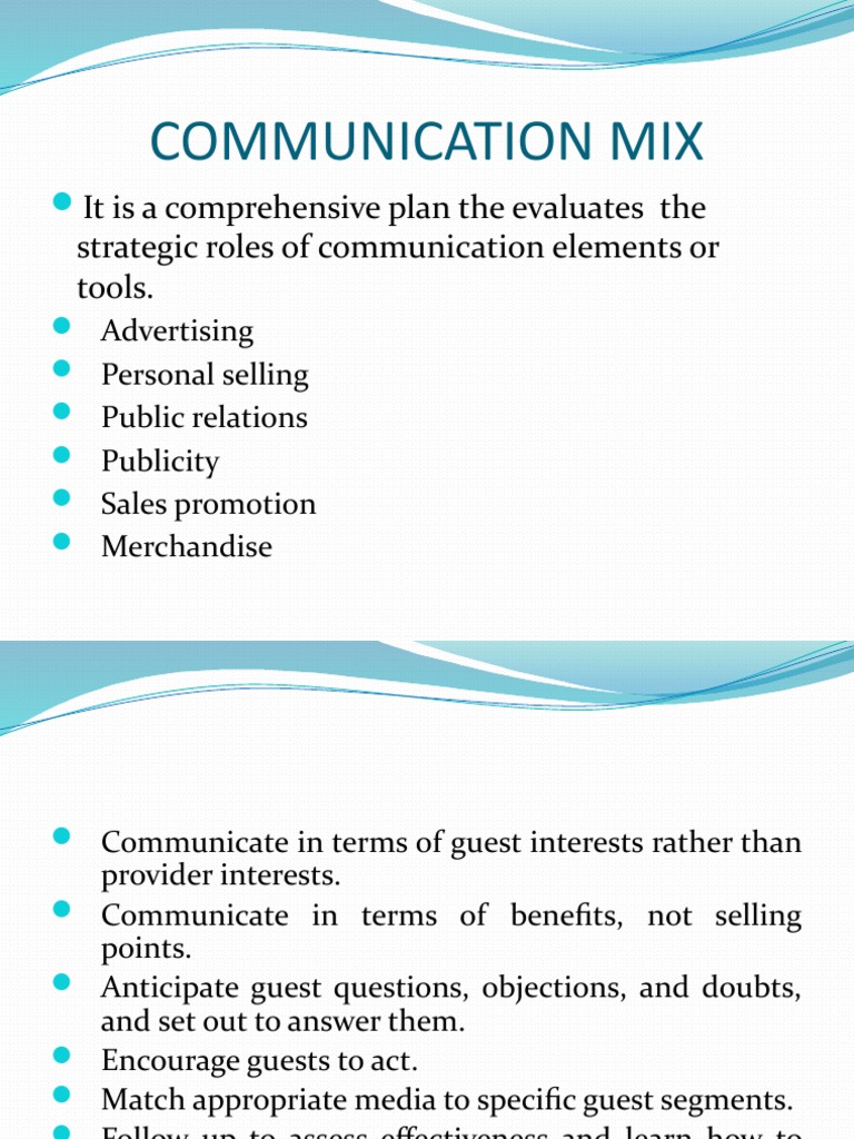 Comprehensive Communication Mix Guide | PDF | Sales | Marketing